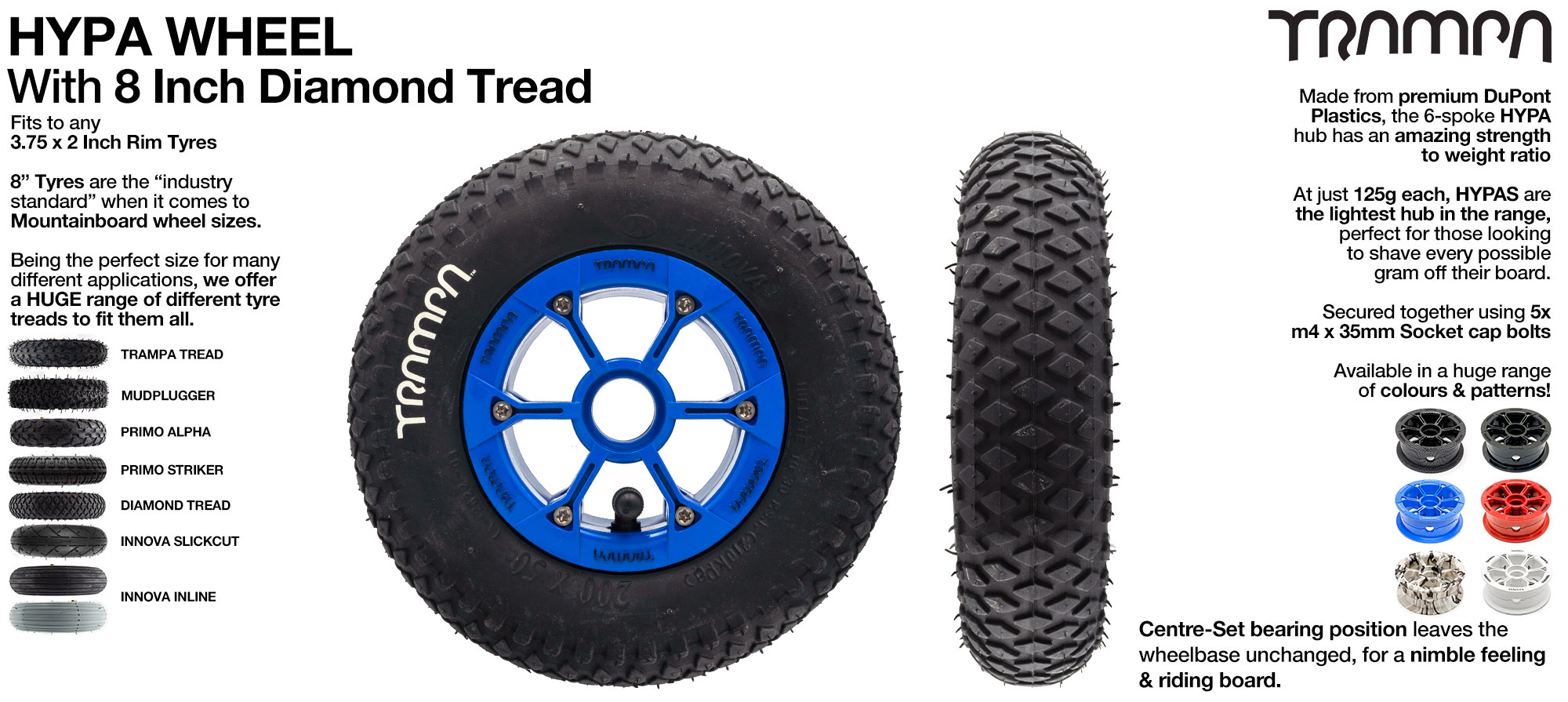 CUSTOM HYPA WHEELS Showing with 8 Inch DIAMOND Tyres